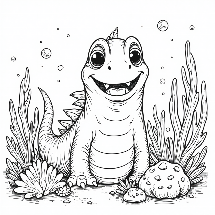 5 Free Sea Monster Coloring Pages And Prompts | AI Colouring Page