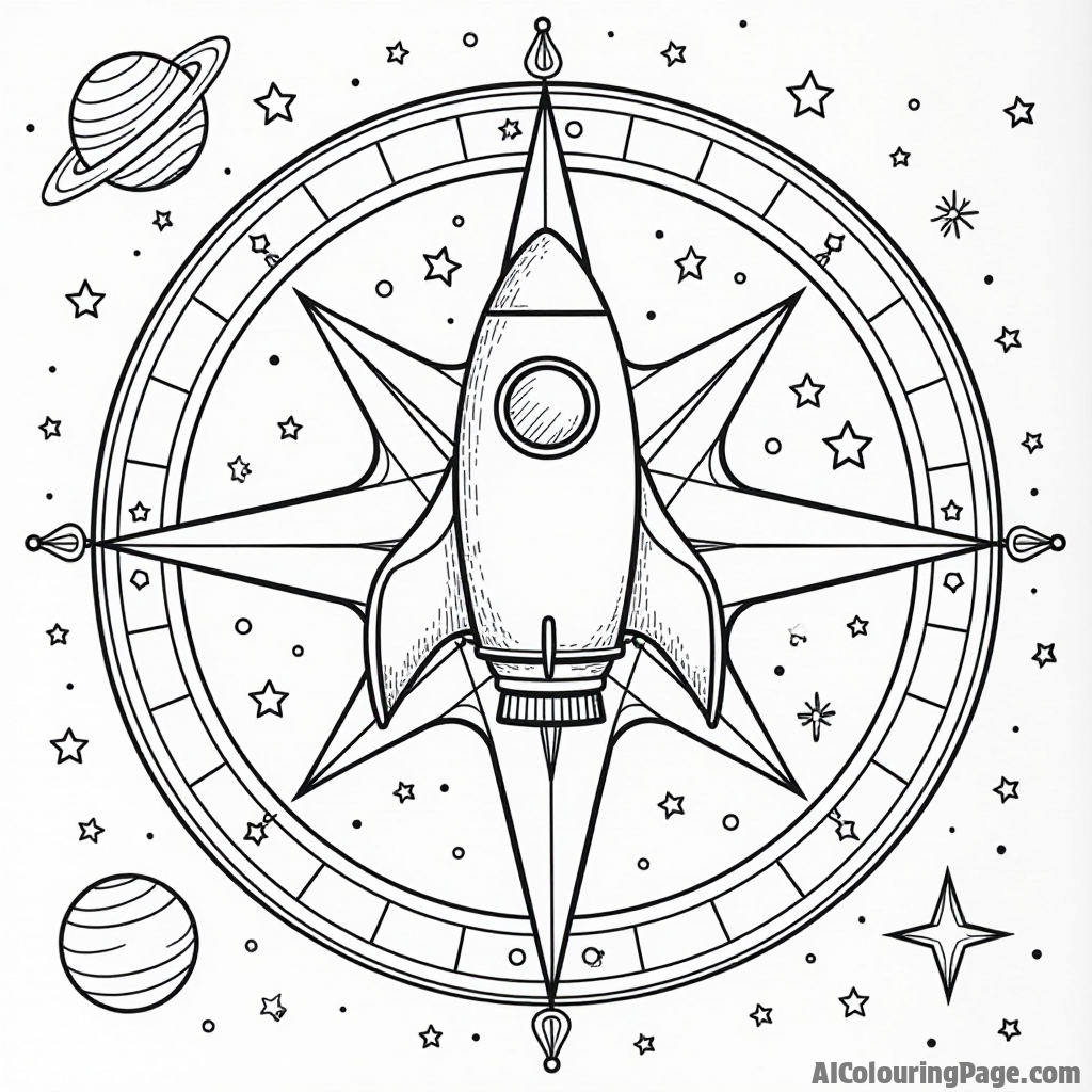 Free Compass Coloring Pages - Print in 60 Seconds | AI Colouring Page