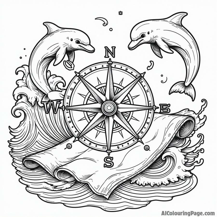 Free Compass Coloring Pages - Print in 60 Seconds | AI Colouring Page