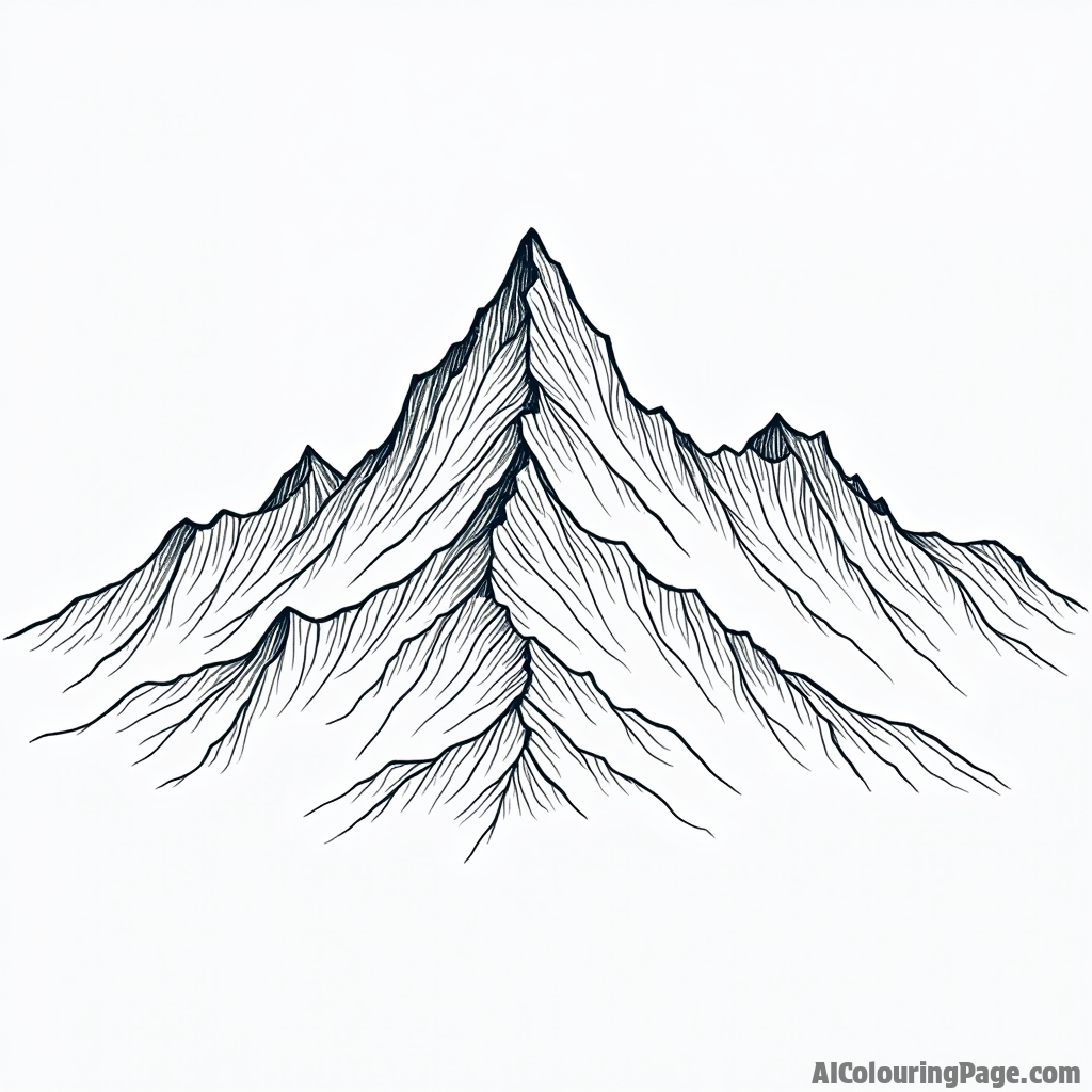 Free Mountain Coloring Pages - Print in 60 Seconds | AI Colouring Page