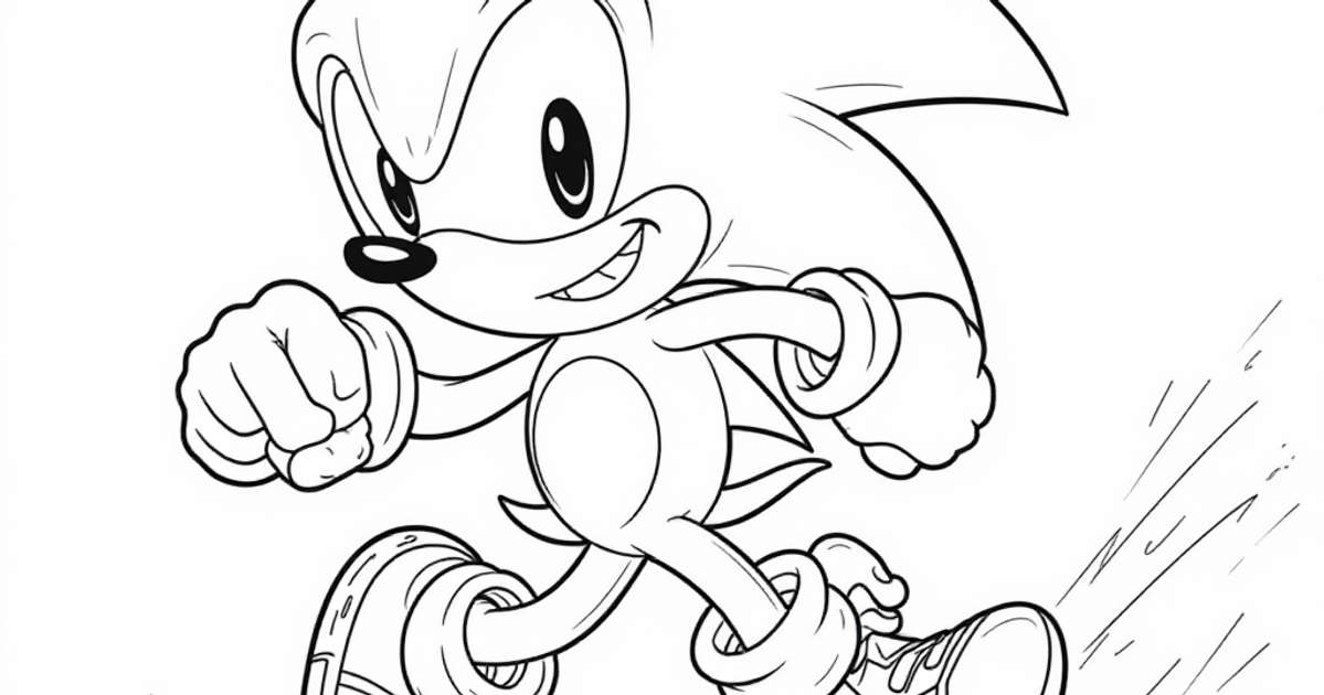 Zoom Into Fun Super Sonic Coloring Pages | AI Colouring Page