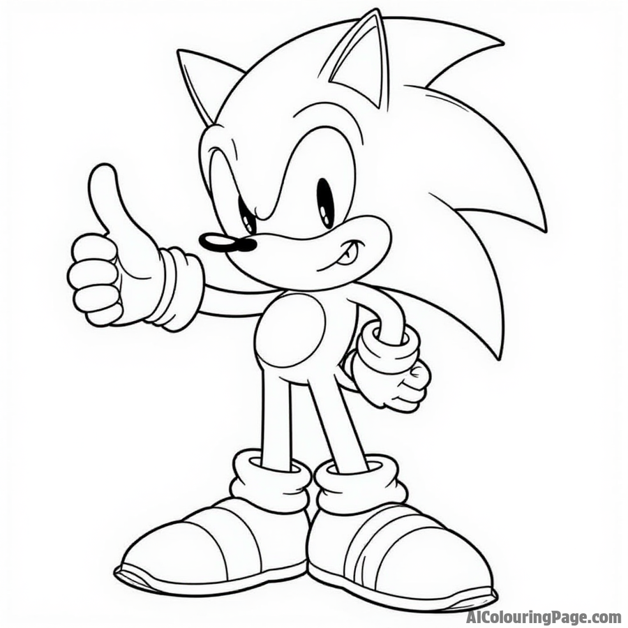 Sonic Coloring Pages Super Speed Adventure Kids | AI Colouring Page