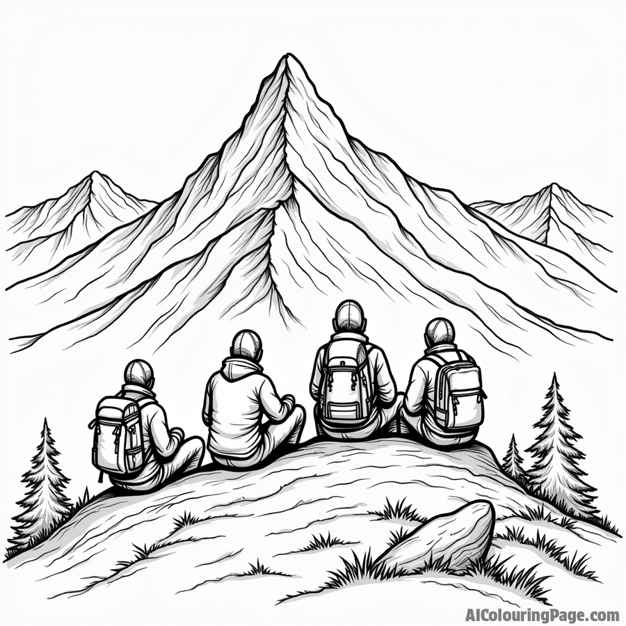 Free Mountain Coloring Pages - Print in 60 Seconds | AI Colouring Page