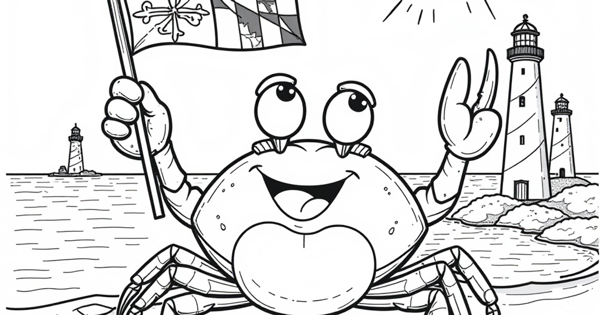 Free Maryland Coloring Pages - Print in 60 Seconds | AI Colouring Page