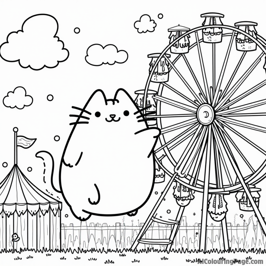 Free Pusheen Coloring Pages - Print in 60 Seconds | AI Colouring Page