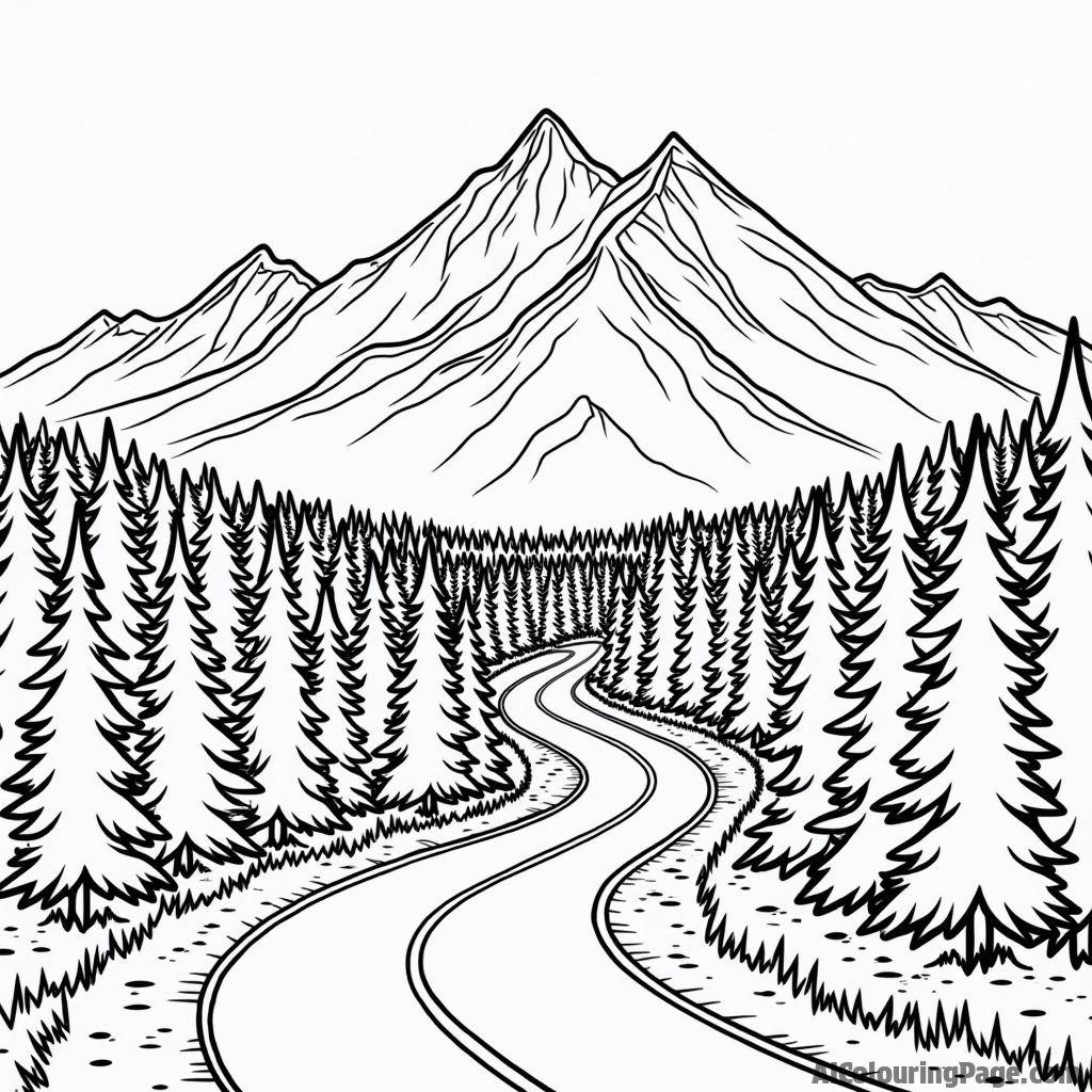 Free Mountain Coloring Pages - Print in 60 Seconds | AI Colouring Page