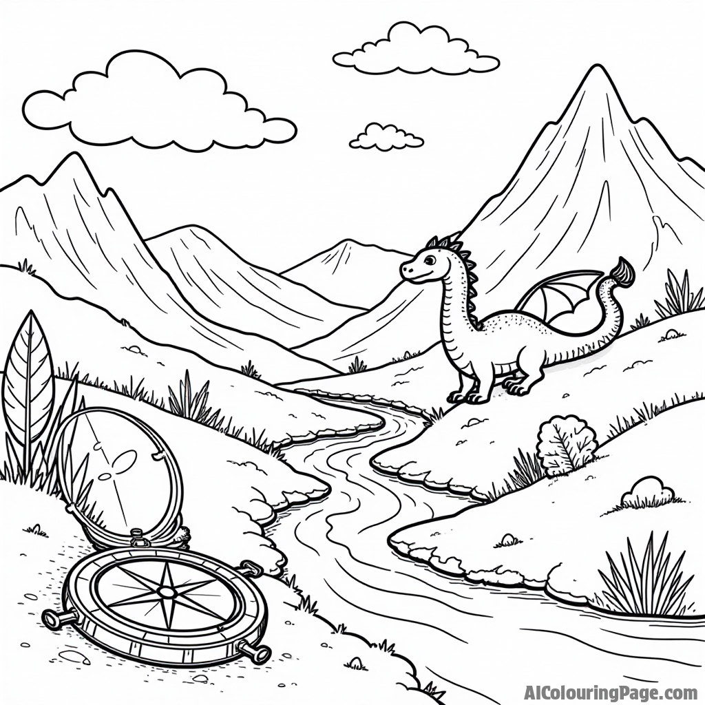 Free Compass Coloring Pages - Print in 60 Seconds | AI Colouring Page