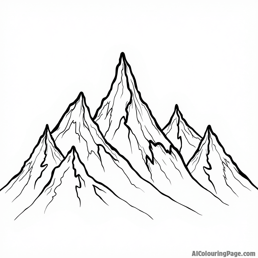 Free Mountain Coloring Pages - Print in 60 Seconds | AI Colouring Page