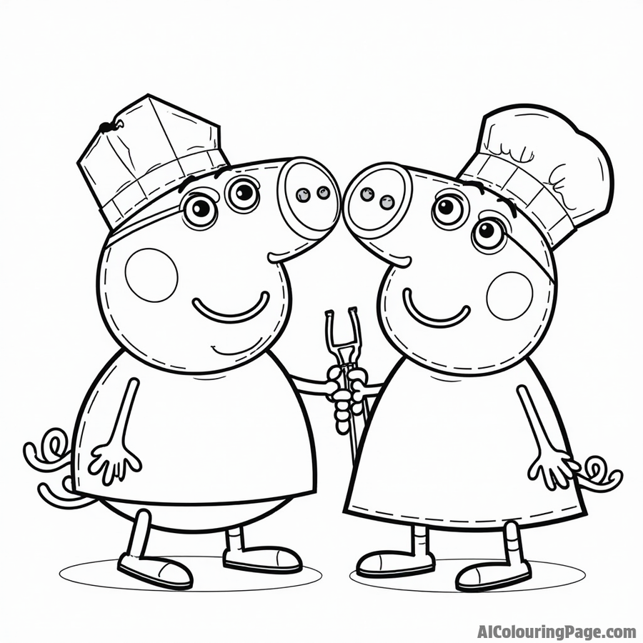 Peppa Pig Fun Coloring Pages For Little Artists | AI Colouring Page