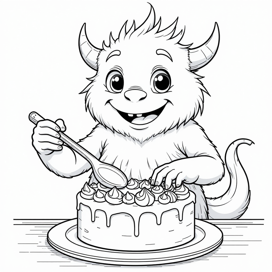 Free Monster Themed Coloring Pages Prompts | AI Colouring Page