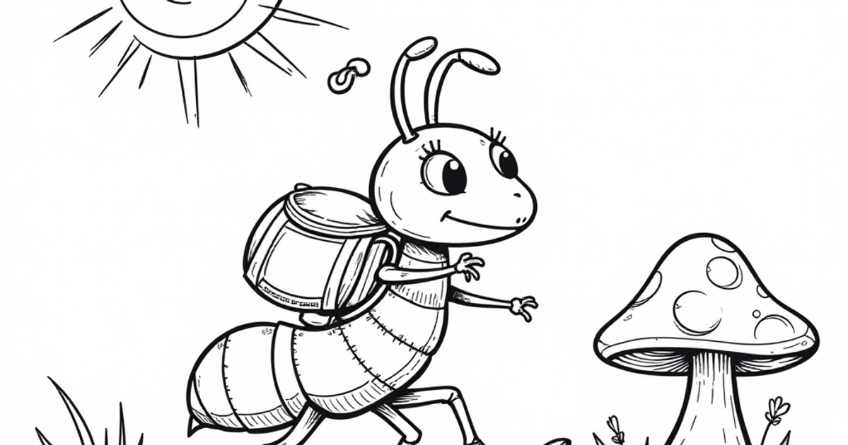 Free Ant Coloring Pages - Print in 60 Seconds | AI Colouring Page
