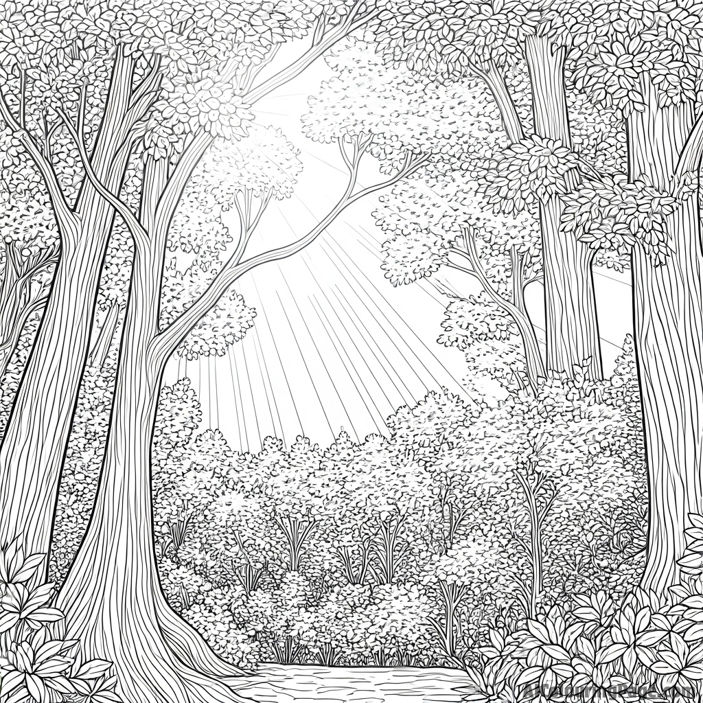 Free Forest Coloring Pages - Print in 60 Seconds | AI Colouring Page