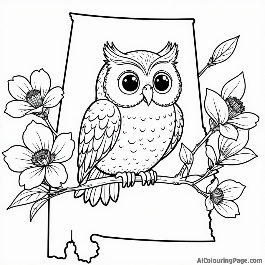 Free Alabama Coloring Pages - Print in 60 Seconds | AI Colouring Page