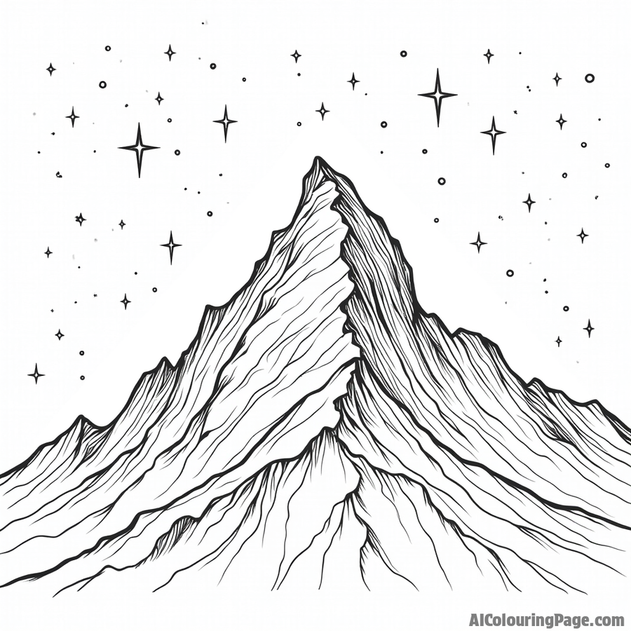 Free Mountain Coloring Pages - Print in 60 Seconds | AI Colouring Page