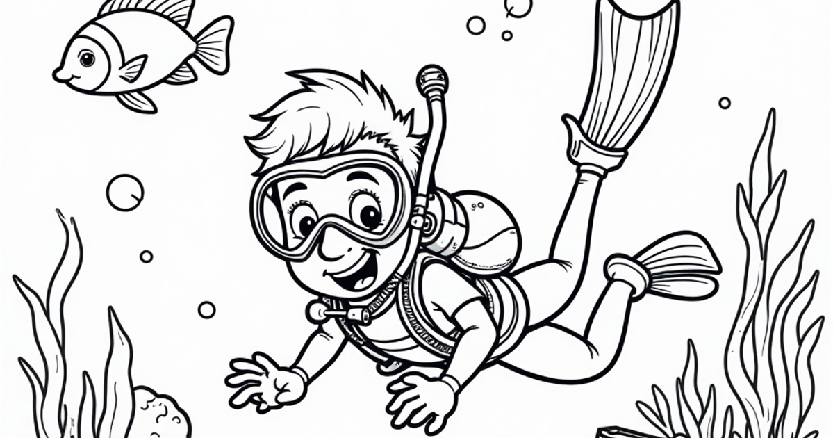 Free Underwater adventure Coloring Pages - Print in 60 Seconds | AI ...