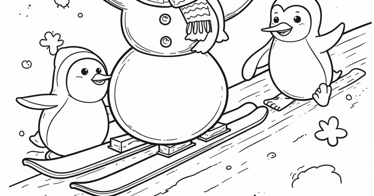 Free Skiing Coloring Pages - Print in 60 Seconds | AI Colouring Page