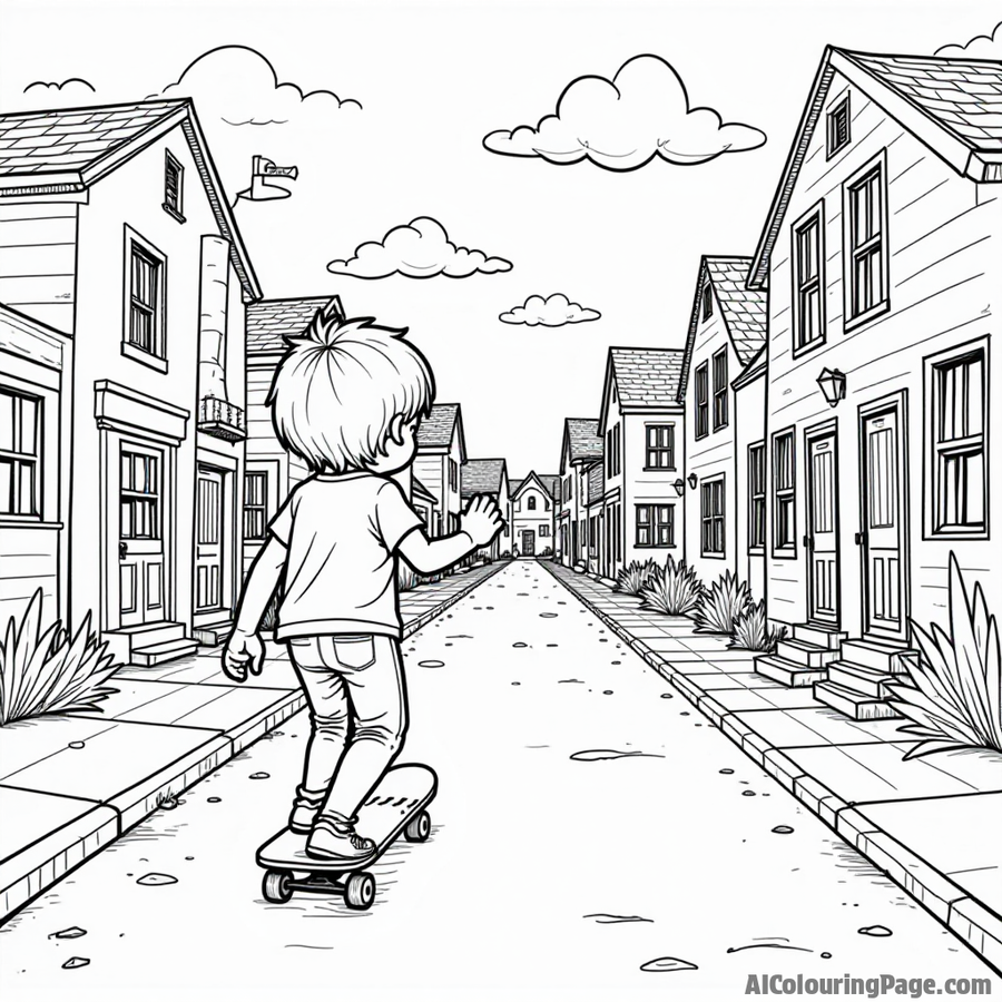 Free Skateboard Coloring Pages - Print in 60 Seconds | AI Colouring Page