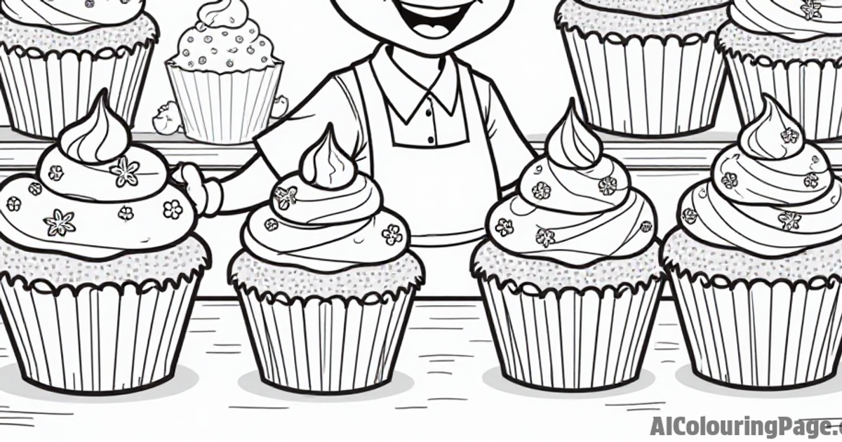 Free Cupcake Coloring Pages - Print in 60 Seconds | AI Colouring Page