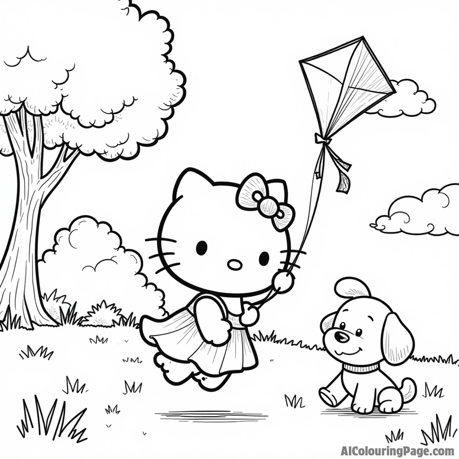Free Hello Kitty Coloring Pages - Print in 60 Seconds | AI Colouring Page