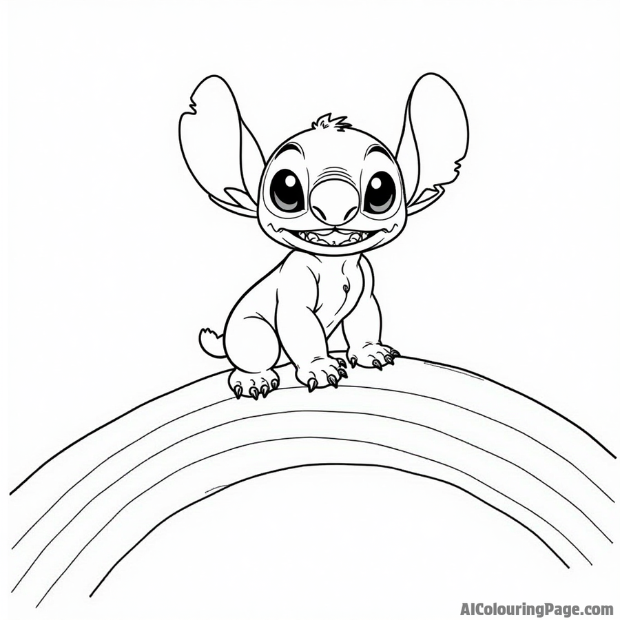 18 Stitch Colorful Adventures Coloring Pages | AI Colouring Page