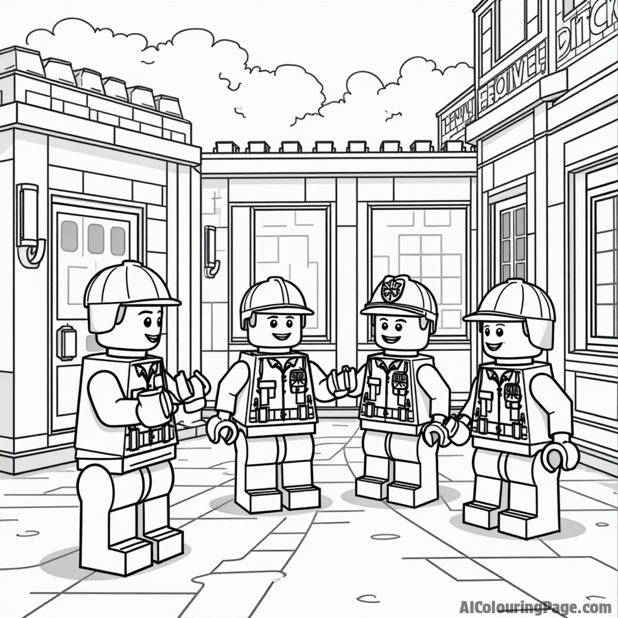 Free Lego Police Coloring Pages - Print in 60 Seconds | AI Colouring Page