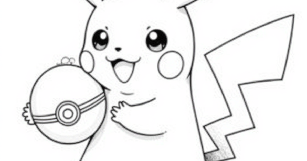 11 Pikachu Coloring Pages Prompts | AI Colouring Page
