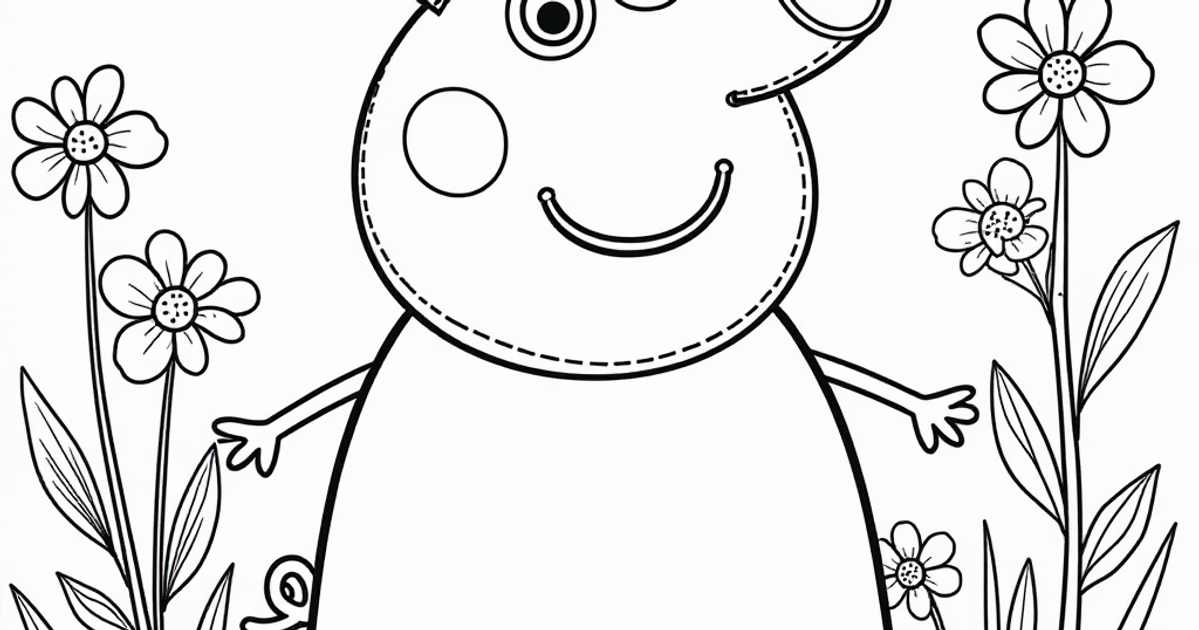 Peppa Pig Fun Coloring Pages For Little Artists | AI Colouring Page
