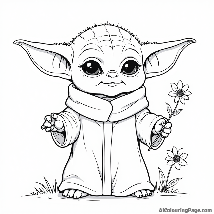 Free Baby Yoda Coloring Pages - Print in 60 Seconds | AI Colouring Page