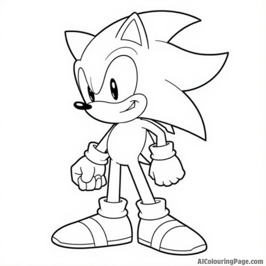 Zoom Into Fun Super Sonic Coloring Pages | AI Colouring Page