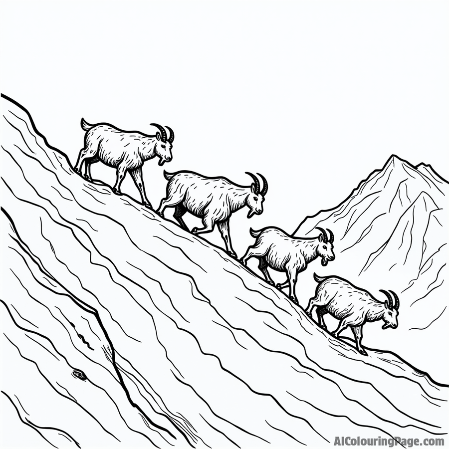 Free Mountain Coloring Pages - Print in 60 Seconds | AI Colouring Page