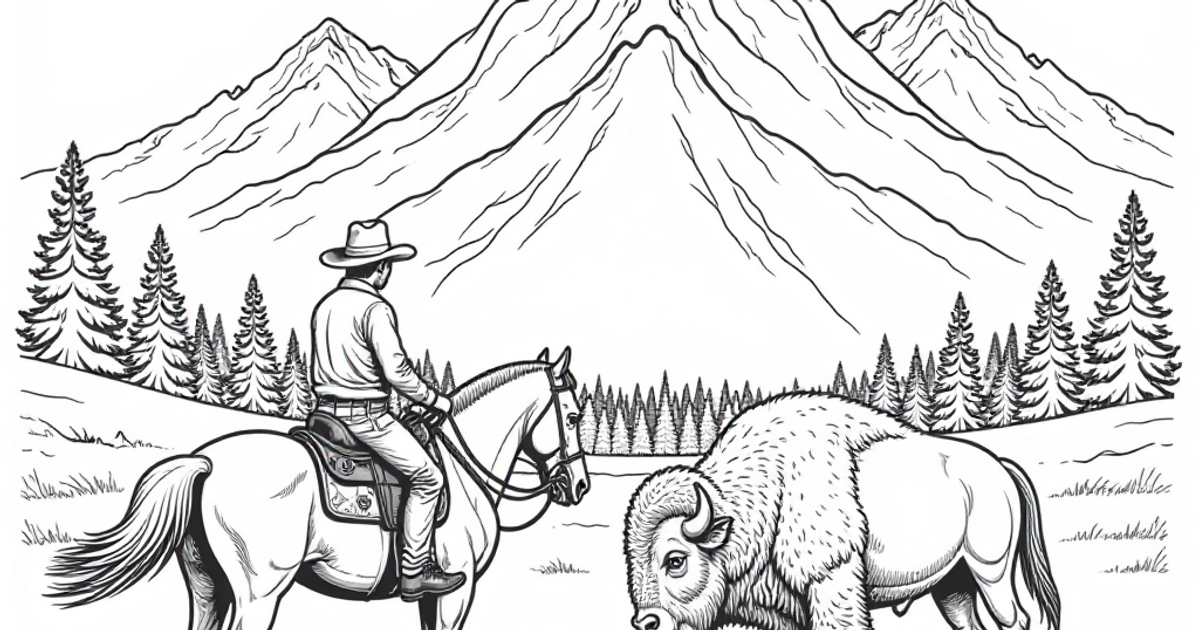Free Montana Coloring Pages - Print in 60 Seconds | AI Colouring Page