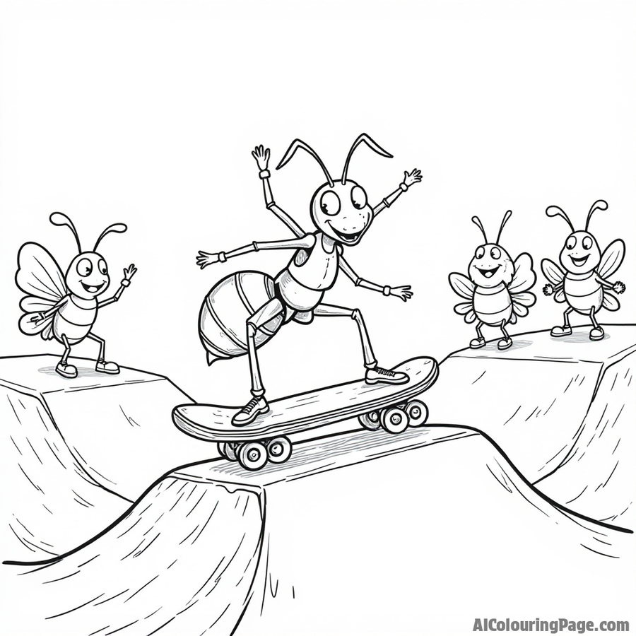 Free Ant Coloring Pages - Print in 60 Seconds | AI Colouring Page