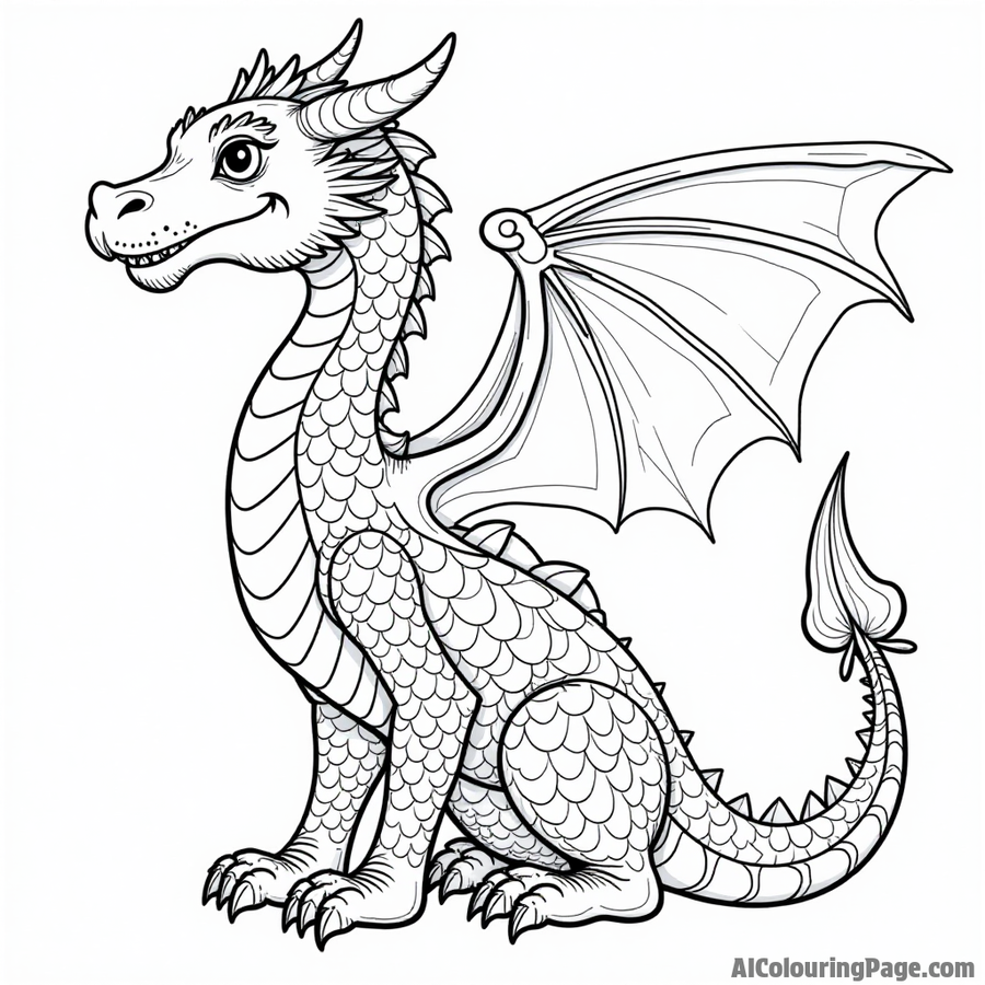 Magical Dragon Coloring Pages | AI Colouring Page