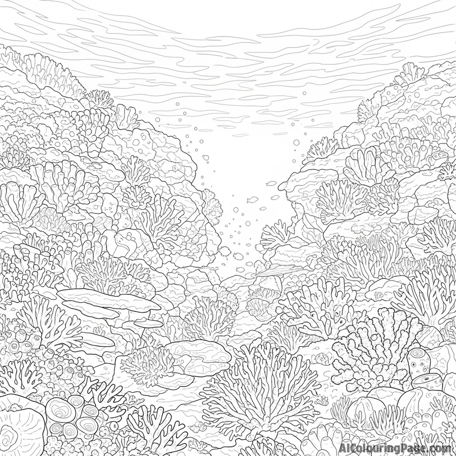Free Coral Reef Coloring Pages - Print in 60 Seconds | AI Colouring Page