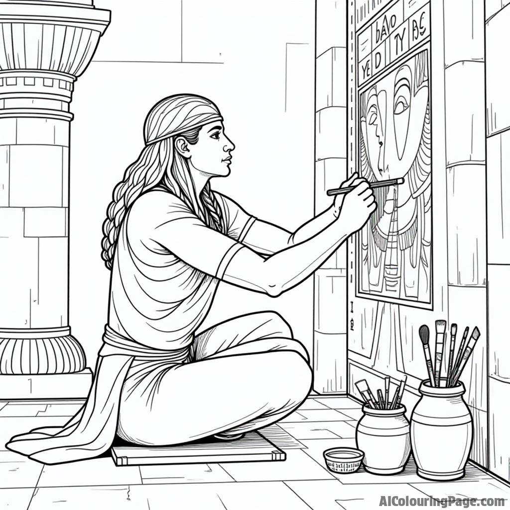 Free Ancient Egypt Coloring Pages - Print in 60 Seconds | AI Colouring Page