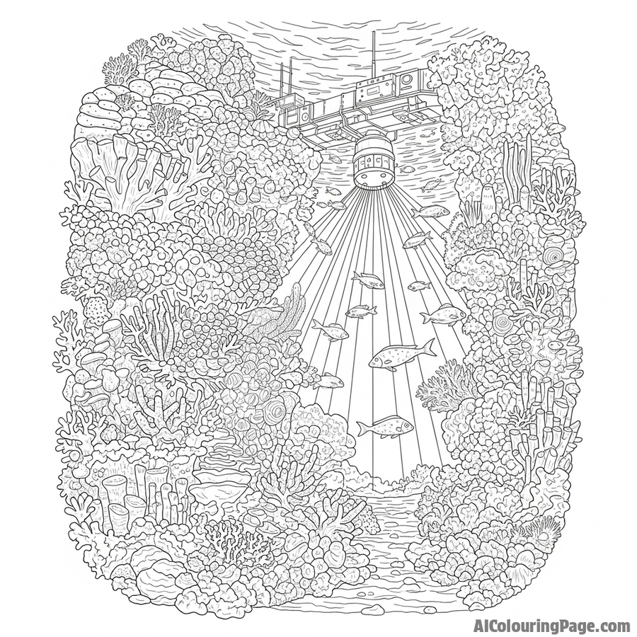 Free Coral Reef Coloring Pages - Print in 60 Seconds | AI Colouring Page