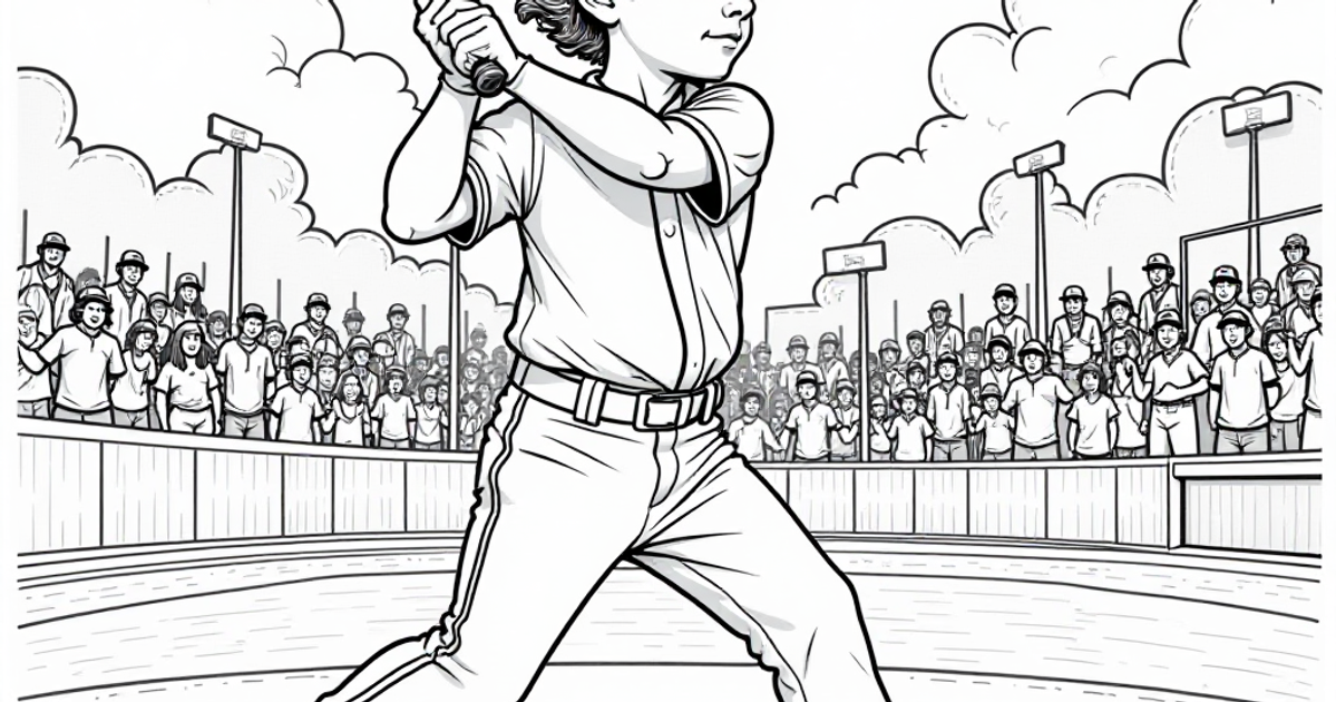 Free Baseball Coloring Pages | AI Colouring Page Printables