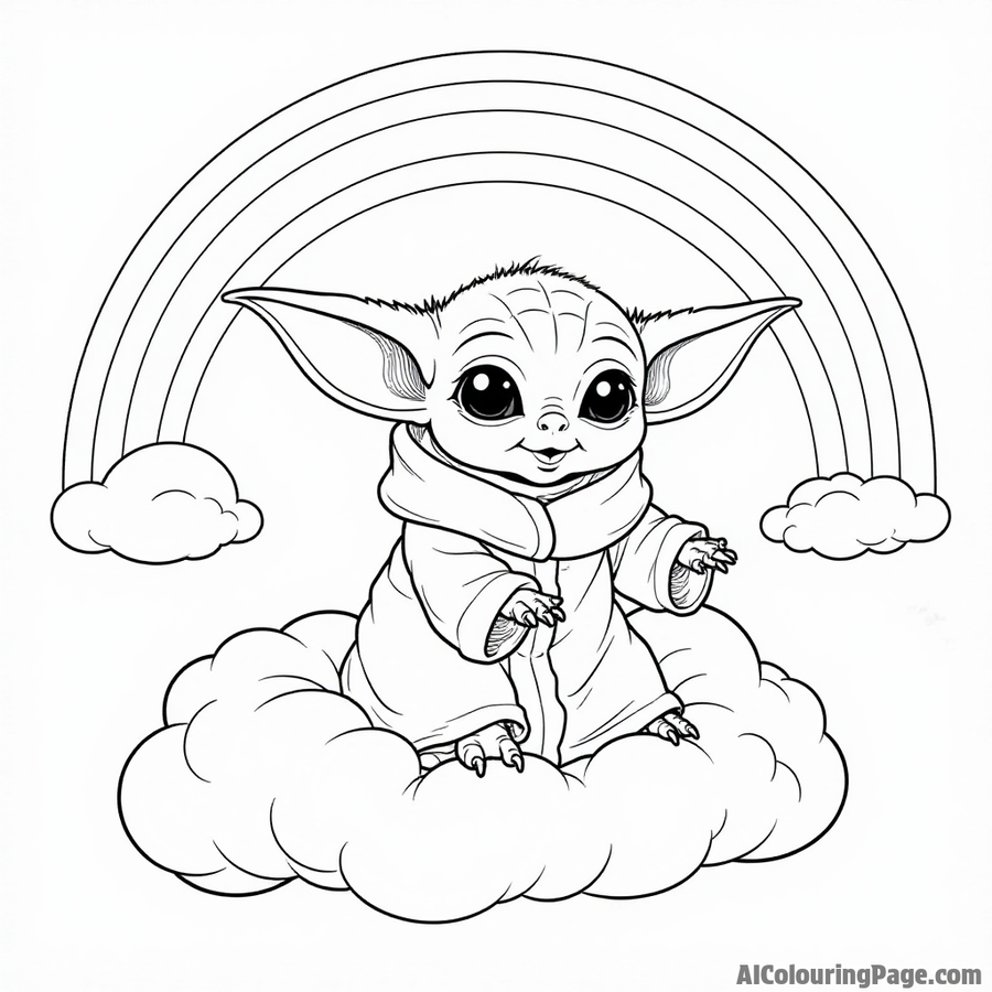 Free Baby Yoda Coloring Pages - Print in 60 Seconds | AI Colouring Page