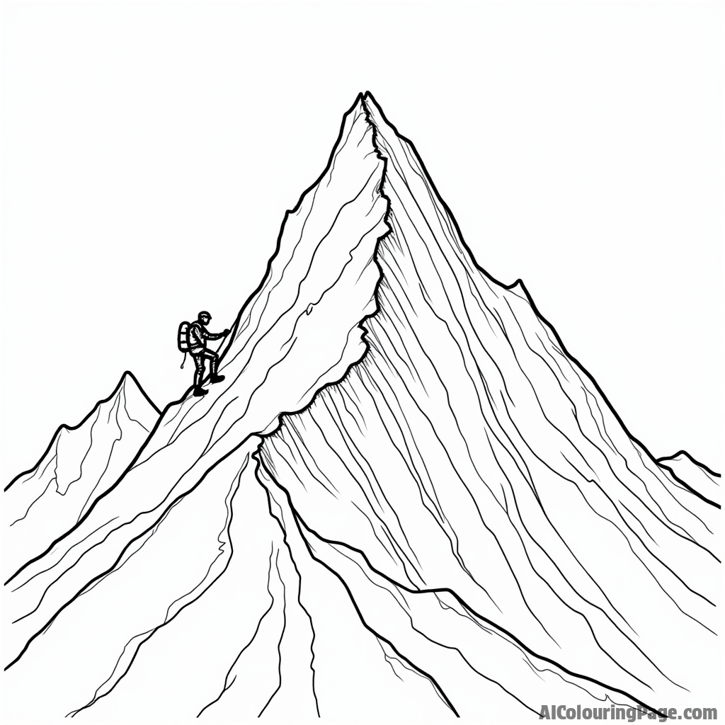Free Mountain Coloring Pages - Print in 60 Seconds | AI Colouring Page