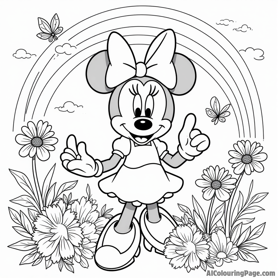 Free Minnie Mouse Coloring Pages - Print in 60 Seconds | AI Colouring Page