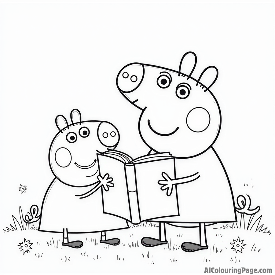 Peppa Pig Fun Coloring Pages For Little Artists | AI Colouring Page