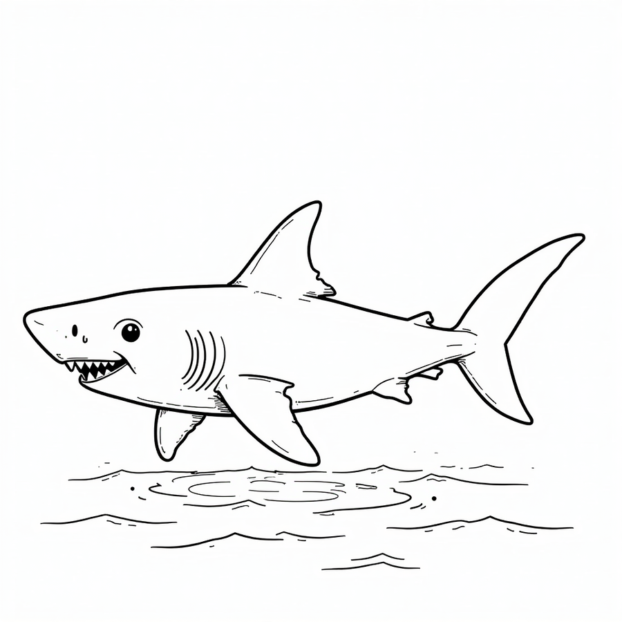 20 Prompts To Create Unique Shark Coloring Pages | AI Colouring Page
