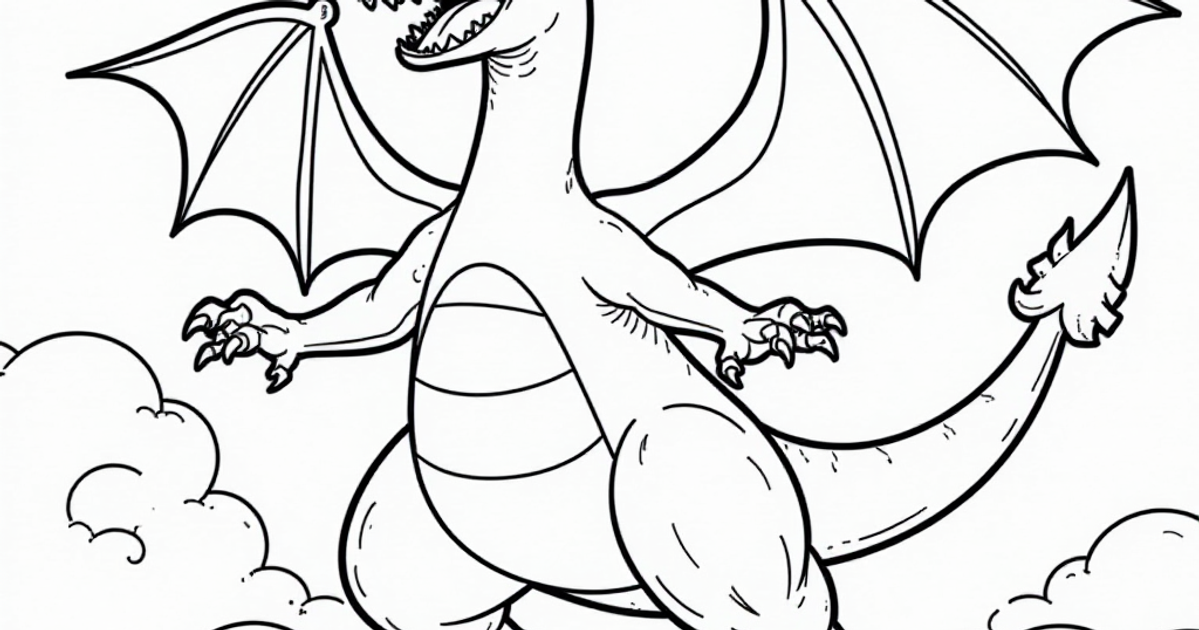 17 Charizard Coloring Pages Fire Breath Mountain Peaks Prompts | AI ...