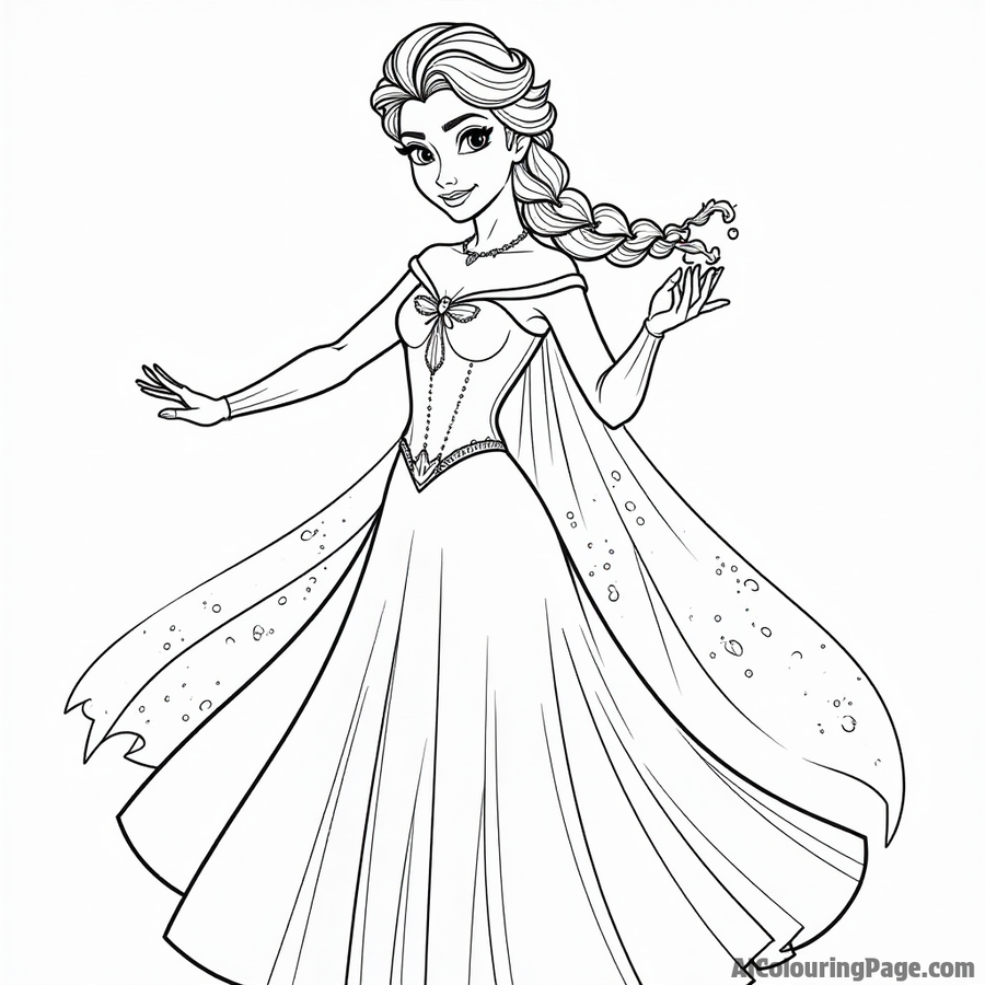 Elsa Coloring Pages And Prompts | AI Colouring Page