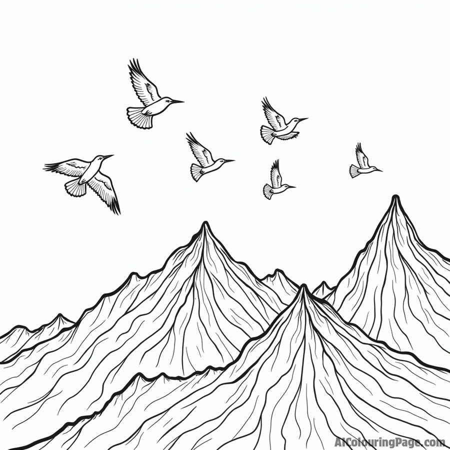 Free Mountain Coloring Pages - Print in 60 Seconds | AI Colouring Page