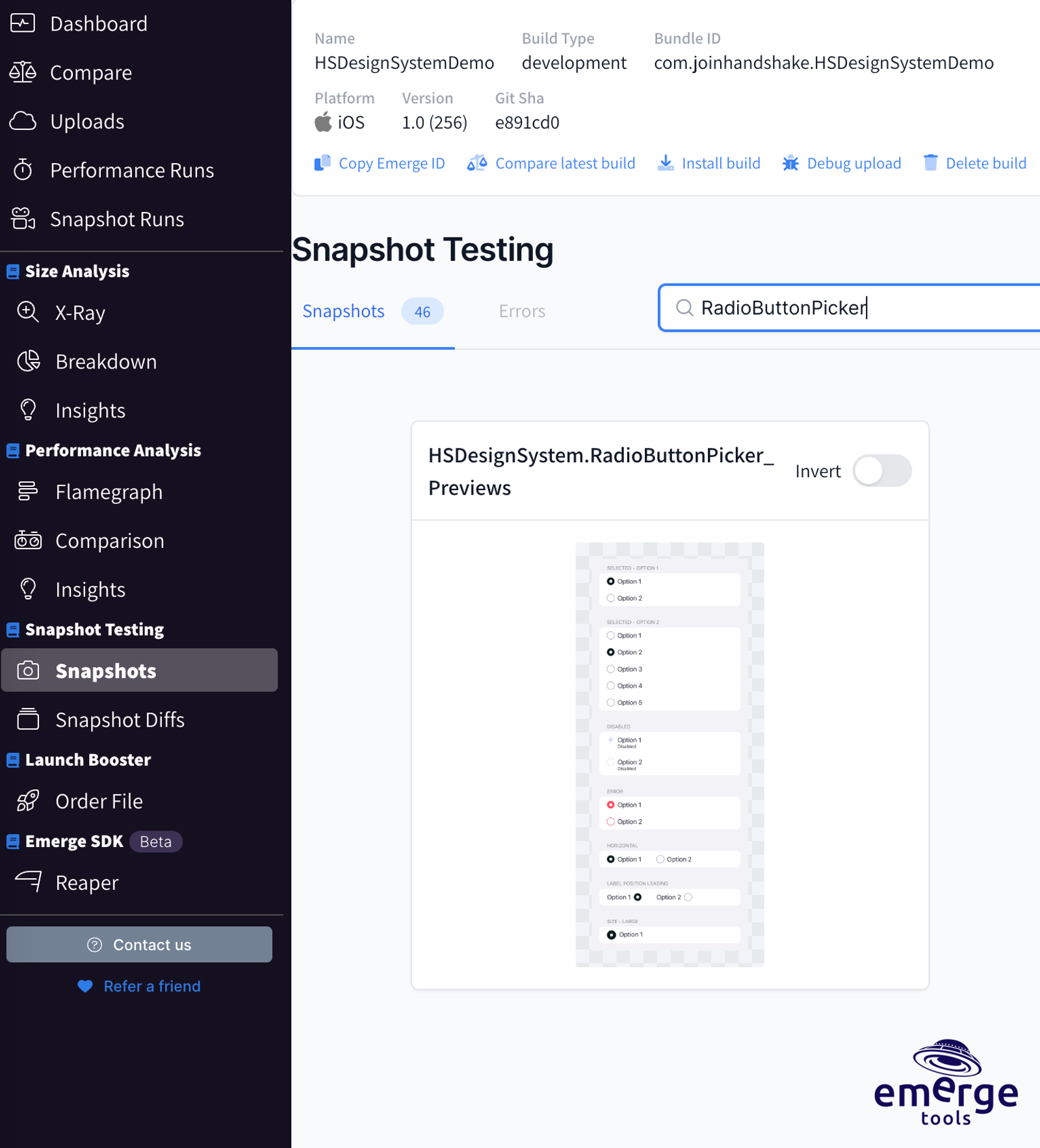 Effortless iOS Snapshot Testing Using Emerge Tools | Handshake