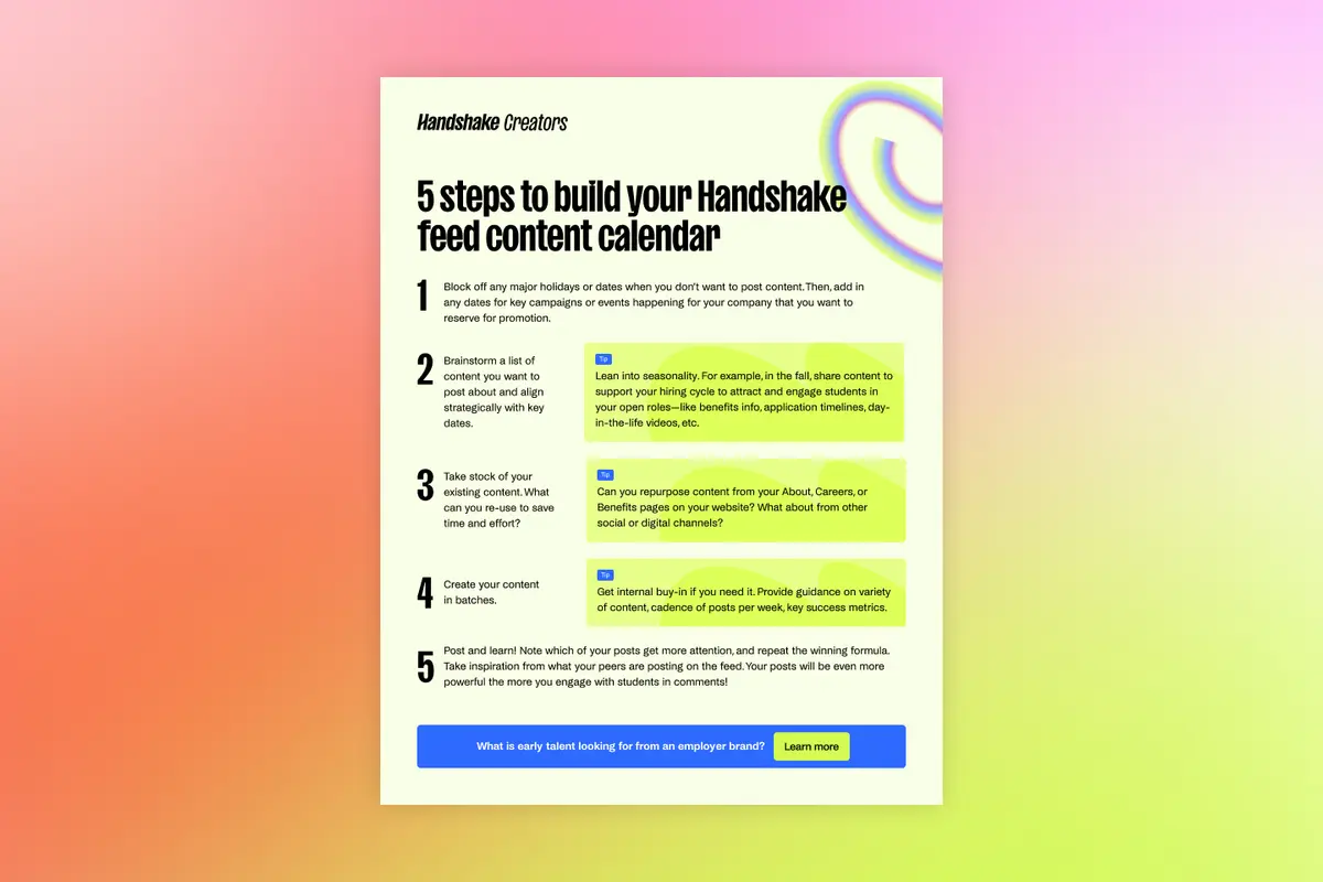 How to create content for the Handshake feed (with calendar template ...