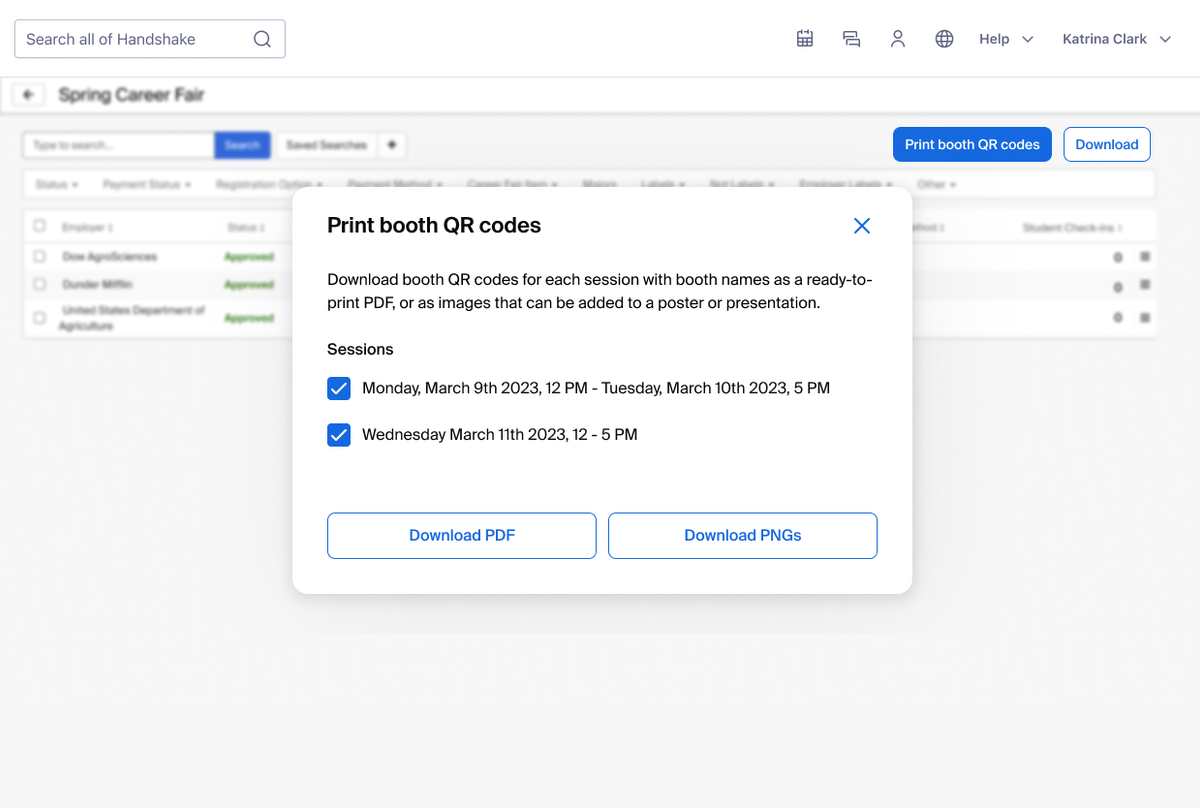 3 steps to collect employer booth check-ins | Handshake