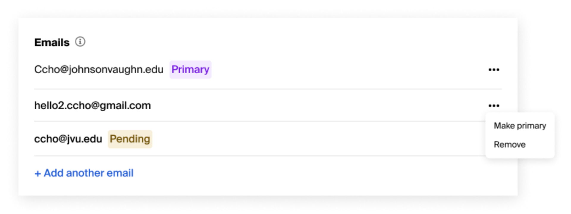 Supporting additional email addresses for students | Handshake