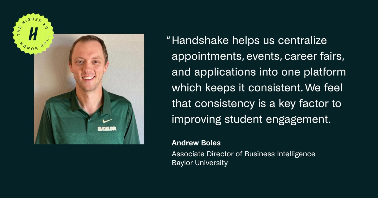 EDU Honor Roll: Andrew Boles from Baylor University | Handshake